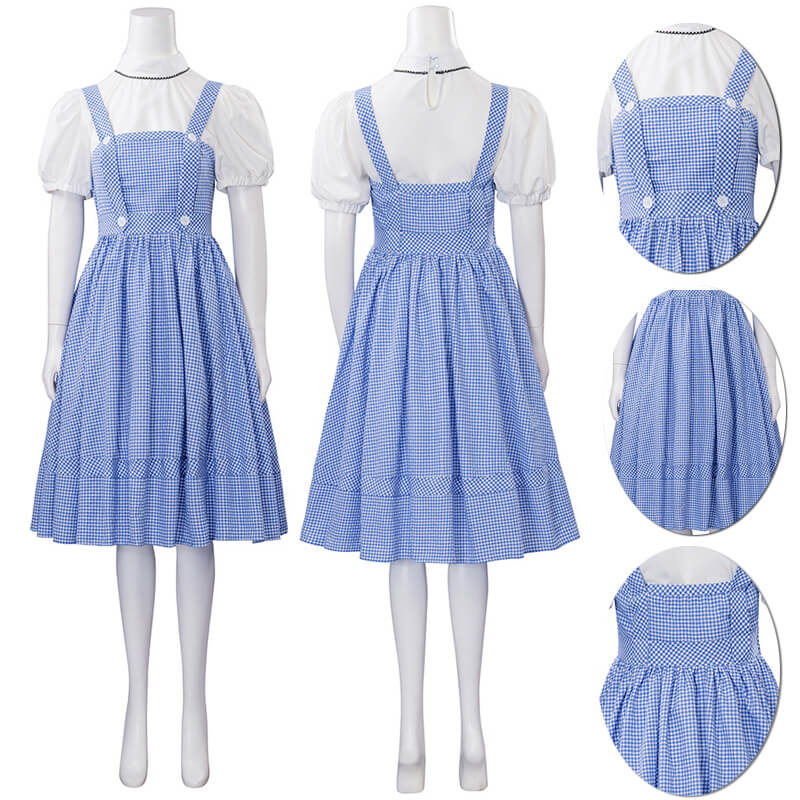 Adult Dorothy Gale Costume Wizard of Oz Cosplay Women Blue Plaid Hallo ...
