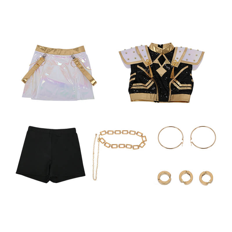 Zoey Huntrix KPop Demon Hunters Costume Golden Black Dance Outfit Hall ...