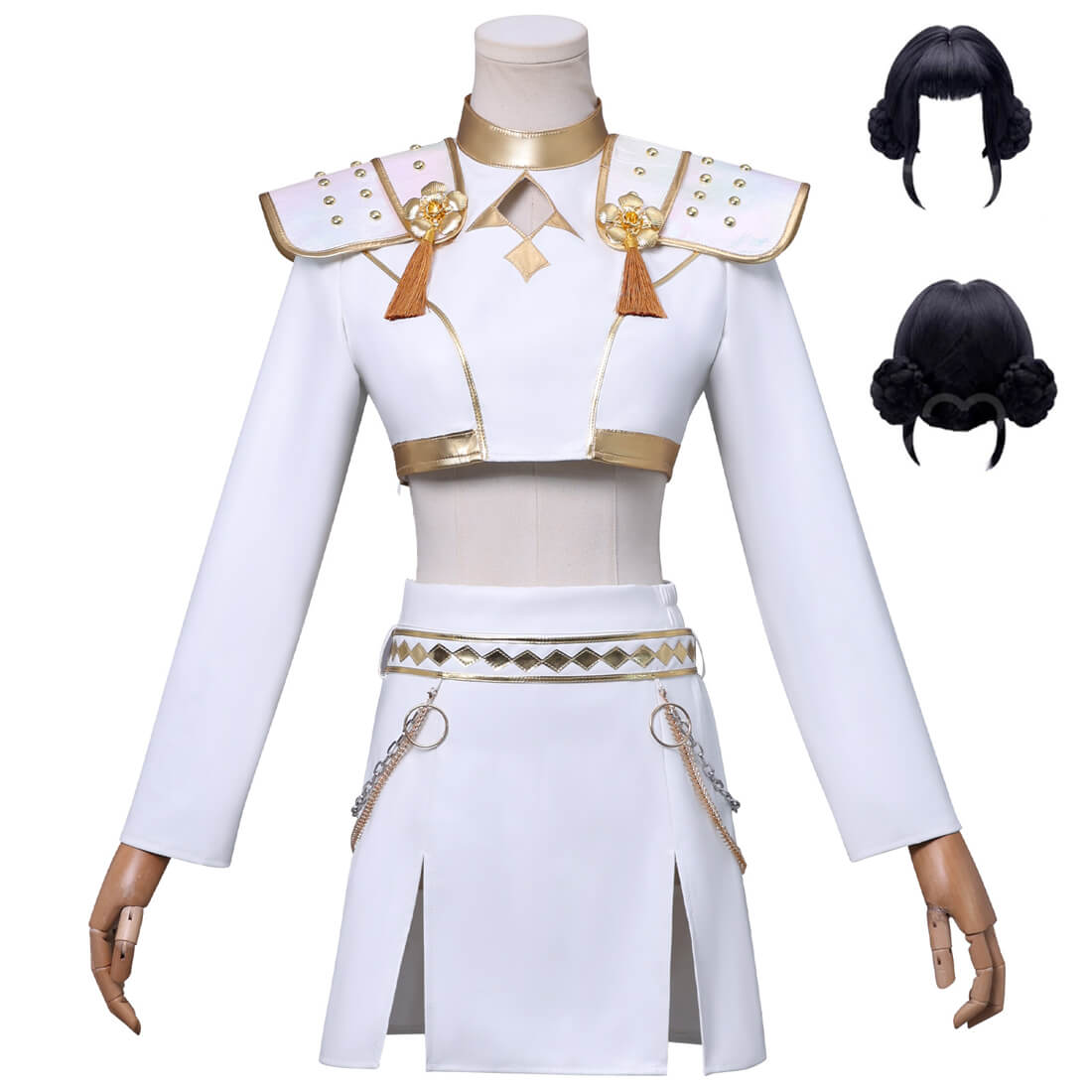Zoey Huntrix KPop Demon Hunters Costume Golden White Dance Cosplay Out ...