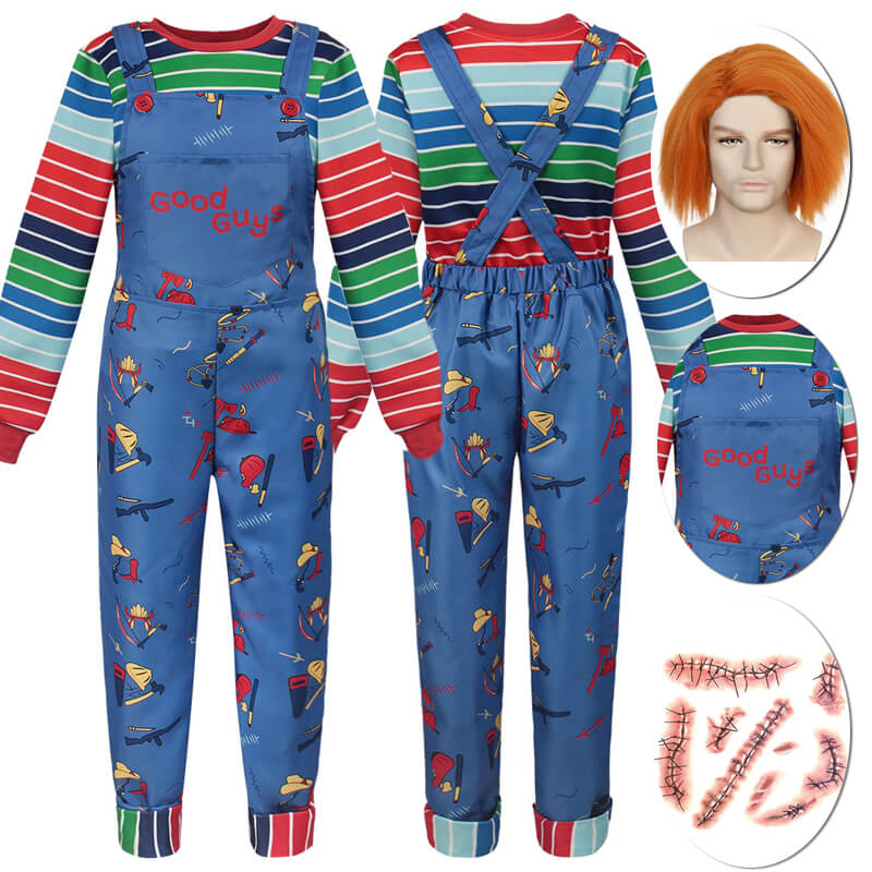Chucky Costume Chucky Wig Halloween Costume Suit – Foyacos