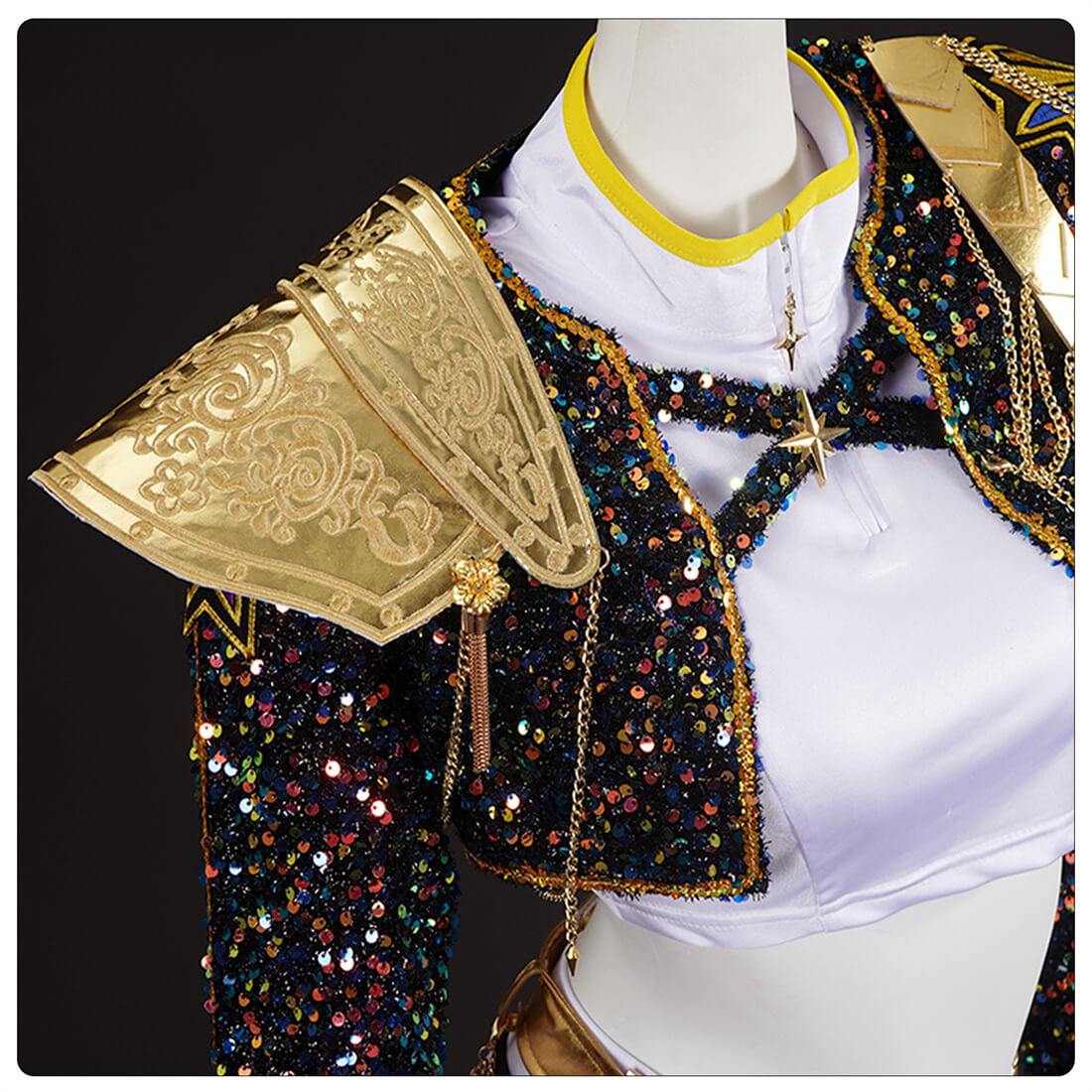 Rumi Golden Kpop Demon Hunters Cosplay Kpop Black Golden Dance Outfit ...